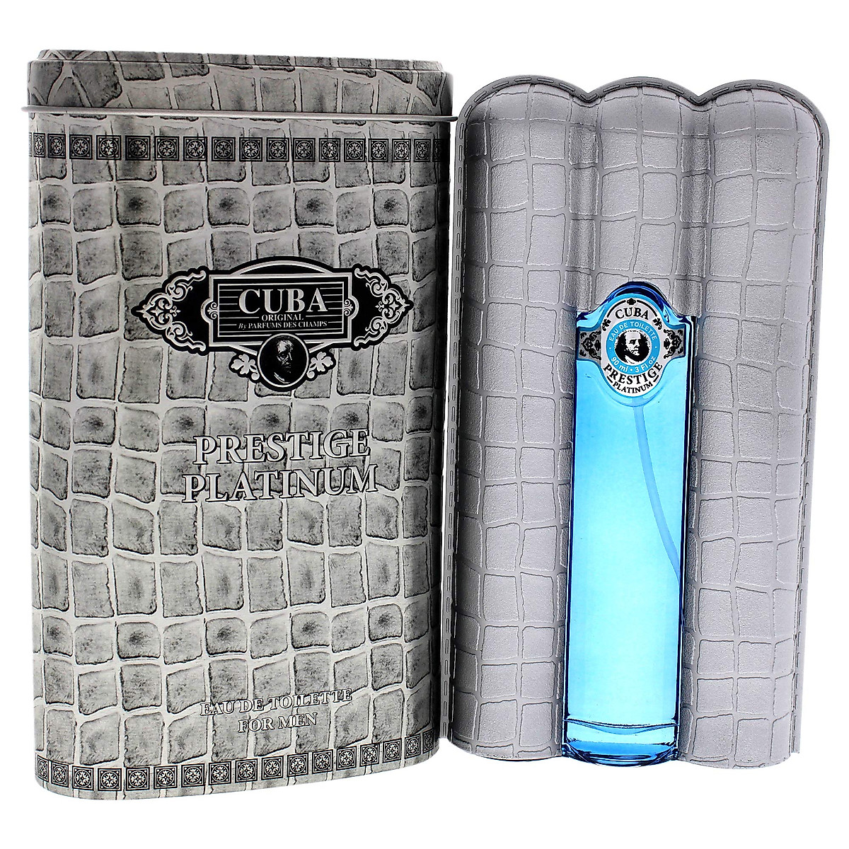 Cuba Original by Parfums Des Champs Prestige Platinum by Cuba, 3 oz Eau De Toilette Spray for Men (CUBPRPM0009002)
