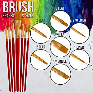 U.S. Art Supply Professional 24 Color Set of Outdoor Acrylic Paint in 2 Ounce Bottles, Plus a 7-Piece Brush Kit - Vivid Colors for Artists, Students - Use on Canvas, Rocks, Kids' Wood Crafts, and Toys