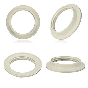 EFINEHOME Efine 6 Pack Socket Screw Bulbs Edison Retro Pendant Lamp Holder Trap Black Twist and Lock E26 E27 Socket Replacement Ring(White)