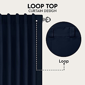 Utopia Bedding Curtain - Rod Pocket Blackout Curtains 84 Inch Length 2 Panels Set - Thermal Curtains & Drapes for Living Room, Bedroom, Dining Room, Home Office, Classroom, 52W x 84L Inches, Navy
