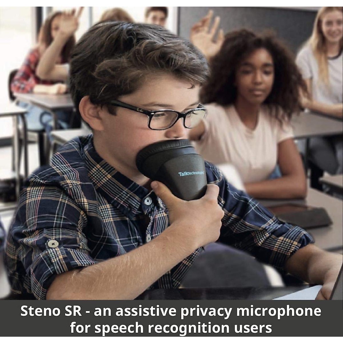 Steno SR Pro-1 is a Pocket Sized Sound Booth. Privately use Speech Technology and Eliminate Background Noise with The Industry Best Voice Isolation Microphone.