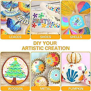 NICETY 100 Colors Acrylic Paint Pens Paint Markers, 3mm Medium Tip Paint Markers for Rock Painting, Canvas, Wood, Stone, Ceramic, Glass, Fabric, DIY Crafts & Art Supplies