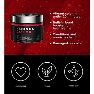 XMONDO Semi Permanent Hair Color with Hyaluronic Acid, Vegetable Proteins, and Bond Boosting - 8oz