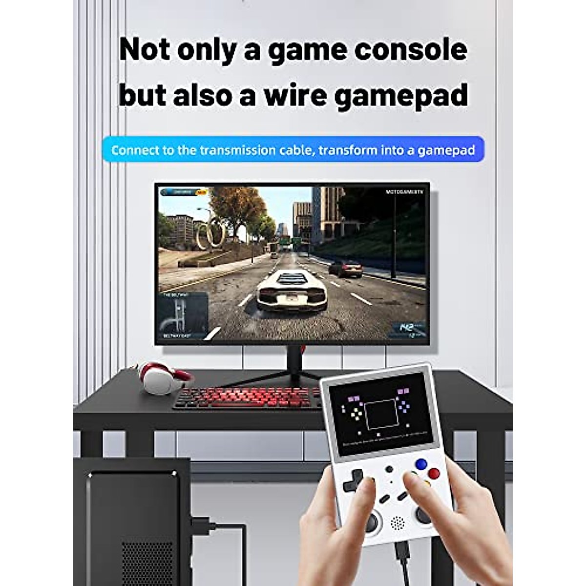 RG353V Retro Handheld Game Console - Dual OS Android 11 and Linux - 64Gb TF Card Pre-Installed with 4452 Games - Handheld Emulator 3.5 IPS Screen 3200 Mah Battery. Plug & Play Video Games