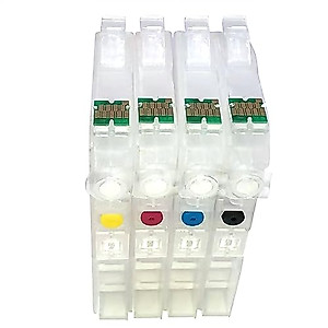 BJ-INK 802 812XL T802 T812XL Sublimation Ink Cartridges, Empty Refillable Ink Cartridges with Chip Compatible withWF-3820 WF-3825 WF-4830 WF-4835 WF-7840 WF-7820 EC-C7000 Printers (4PCS with Chip)