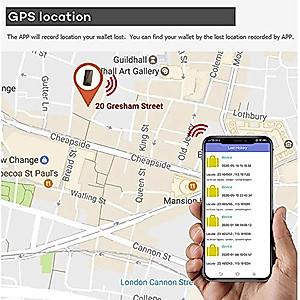 SMART LB Anti-Lost Bluetooth Leather Long Purse with Alarm, Position Record (via Phone GPS), Bifold Multi Card Case with Zipper Pocket Intelligent Wallet (Brown)