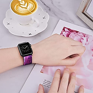 MOFREE Stretchy Strap Compatible for 40mm Apple Watch Band 41mm/40mm/38mm Series 7/6/SE/5 Adjustable Nylon Sport Women Men Printed Strap for iWatch Series 4/3/2/1 38mm/40mm Replacement Galaxy