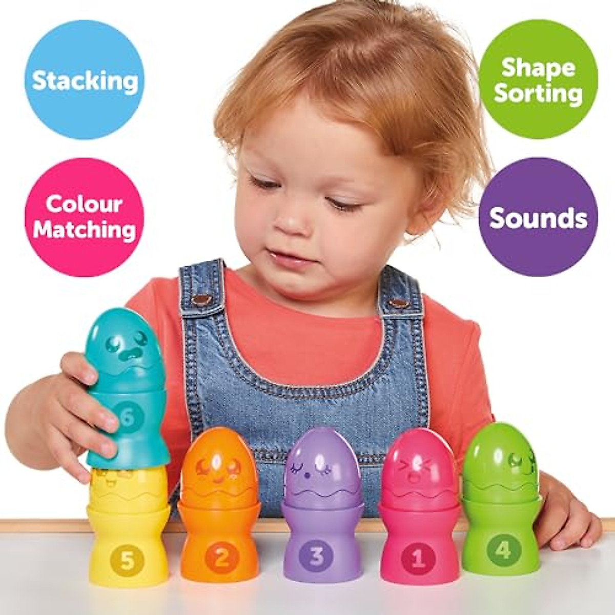 Toomies TOMY Hide & Squeak Eggstension Egg Stackers