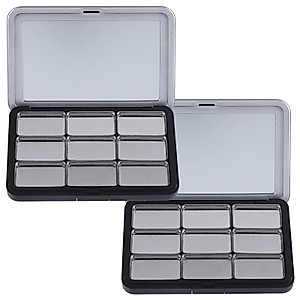 minkissy Empty Eyeshadow Palette Magnetic Makeup Palette with Mirror Refillable Eyeshadow Palette Empty Eyeshadow Pans for Eyeshadow Lipstick Blush Powder, 2Pcs