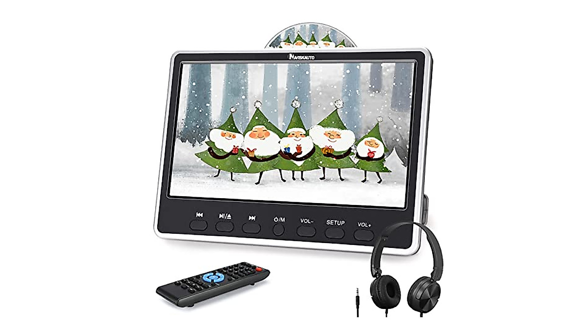 NAVISKAUTO 12'' Headrest DVD Player with HDMI & Region-Free Playback