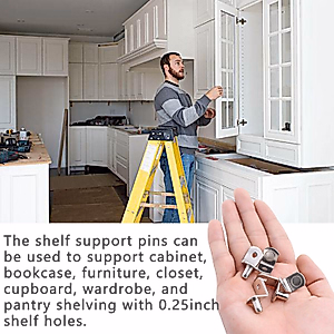 1/4 Inch Shelf Support Peg，Support Cabinet Shelf Pins，Shelf Bracket Pegs with Hole，L-Shaped Furniture Replacement Peg for Cabinets,Shelves,Wodrob