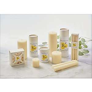 6 Inch Hand-Rolled Beeswax Pillar Candle by Little Bee of Connecticut