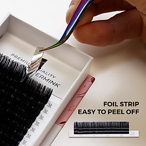 LLBA Super Mink Eyelashes Extensions - Multi Selections from 0.03 to 0.2, C CC D Curl, 7-15 mm Length Mixed Tray Silk Eyelashes, Individual Eyelash Extensions (0.03 D, 7-15mm)