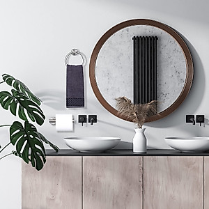 Pynsseu Brushed Nickel Toilet Paper Holder and Hand Towel Ring, 2 Pieces Bathroom Accessories SUS 304 Stainless Steel Wall Mount Hardware Set