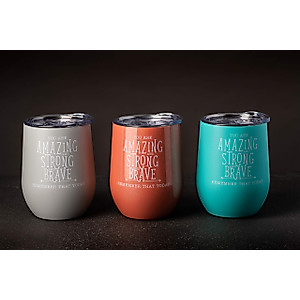 DIVERSEBEE Inspirational Thank You Gifts for Women, Best Friend, Sister, Wife, Girlfriend, Coworker, Mom, Encouragement Birthday Wine Gifts - Insulated Wine Tumbler with Lid (Coral)