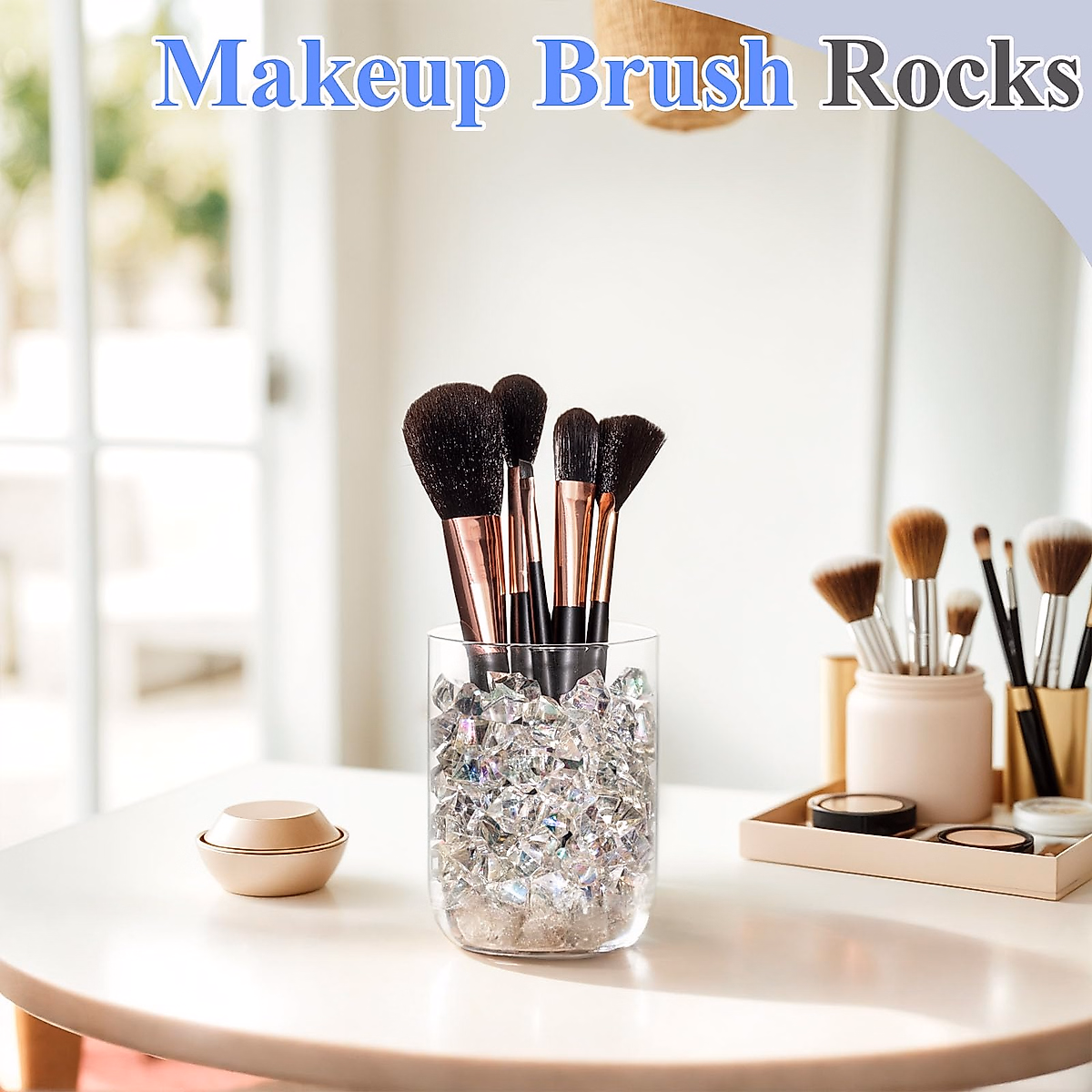 FUTUREPLUSX 180PCS Bright Clear Fake Ice Rocks, Acrylic Fake Crushed Ice Rocks Diamonds Gems DIY Crafts Vase Fillers for Party Fish Tank Table Scatter Props Display