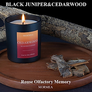 MORMEA Scented Candles, Cedarwood Aromatherapy Candles for Home Scented, Natural Soy Wax Candles, 8oz Long Lasting Candles for Men & Women, Jar Candles for Birthday & Holiday