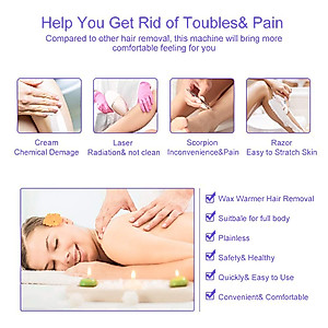 Roll-On Electric Waxing Machine for Painless Hair Removal, Warm Roller Wax Cartridge with Pedestal for Women and Men