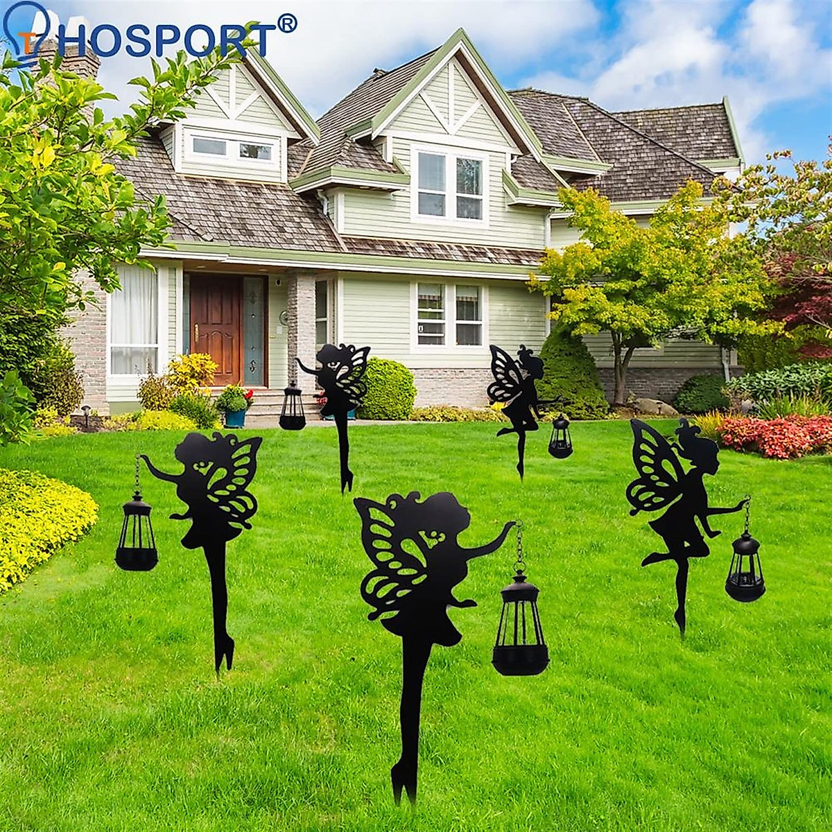 WHYSFX 2pcs LED Solar Flower Fairy Lantern Light Waterproof Outdoor Garden Lawn Stakes Lamps Yard Art for Home Courtyard Decoration Lawn lamp