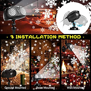 Christmas Projector Lights Outdoor, Snowflake Projector, Gimify Snowfall Projector LED Light IP65 Waterproof APP Control Timer for Christmas Decorations Xmas Holiday Party Garden Wedding Patio