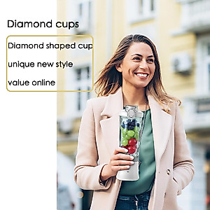 Portable Blender Personal Juicer for Shakes and Smoothies - 21 OZ Electric Protein Shaker Bottle with 6 Blades, USB-C Rechargeable - Mini Small Blender Cup for Kitchen, Office,Gym,Travel,Black