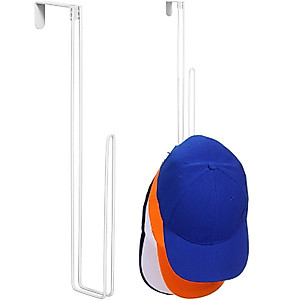 Yaocom 2 Pcs Over The Door Hat Rack 12 x 2 Inch Hat Organizer for Baseball Caps Over Door Baseball Cap Organizer Baseball Hat Storage Organizer Space Saving Hat Rack Hat Holder for Door (White)