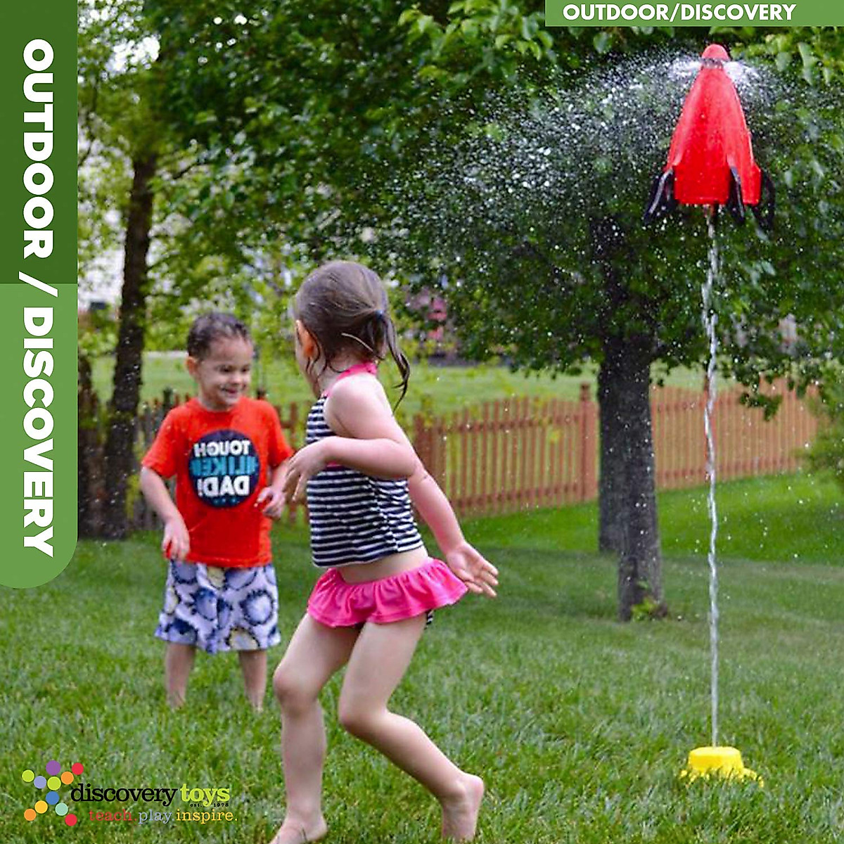 Discovery Toys Hydro Launch Water Rocket Outdoor Sprinkler Toy | Kid Powered Learning | STEM Educational Toy Learning & Childhood Development 5 Years and Up | Summer Toy