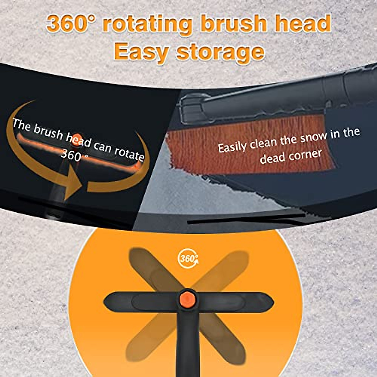 JALAROMA Ice Scraper and Extendable Snow Brush for Car, Snow Remover and Brushes with Foam Grip for Windshield Window, Pivoting Brush Head for SUV Truck Vehicle