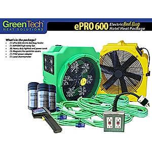Hotel Portable Electric Bed Bug Sanitation Heater | Professional-Grade | Heat Treatment System and Equipment | Get Rid of Bugs | 26,212 BTU | ePro 600 PTAC Hotel Bundle Package for 600 Sq Foot Room