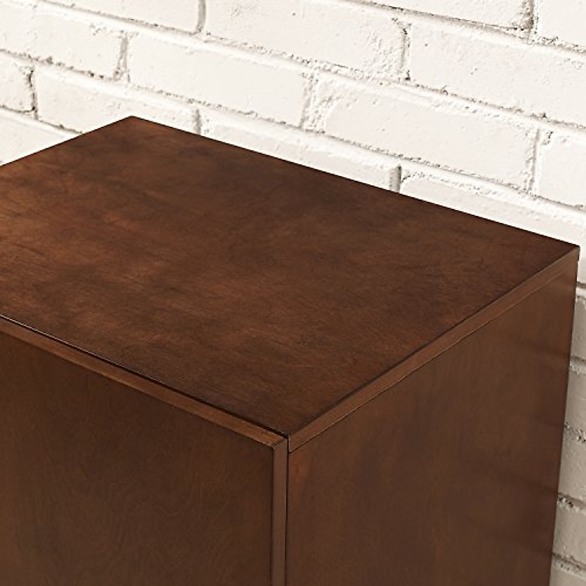 Crosley Furniture Everett Player Stand with Storage for Vinyl Records, Mahogany