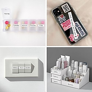 SUPVAN E10 Bluetooth Label Maker Machine with Tape, Continuous Waterproof Label, Versatile App with 35 Fonts and 1k+ Icons, Inkless Labeler for Home, Kitchen, School, Office Organization, Black