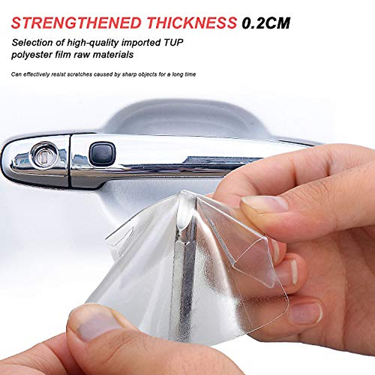 BBTO Car Door Handle Cup Protector Clear Car Door Handle Scratches Protective Films for Vehicles Transparent Paint Scratch Protection Protective Film (8 Pieces)