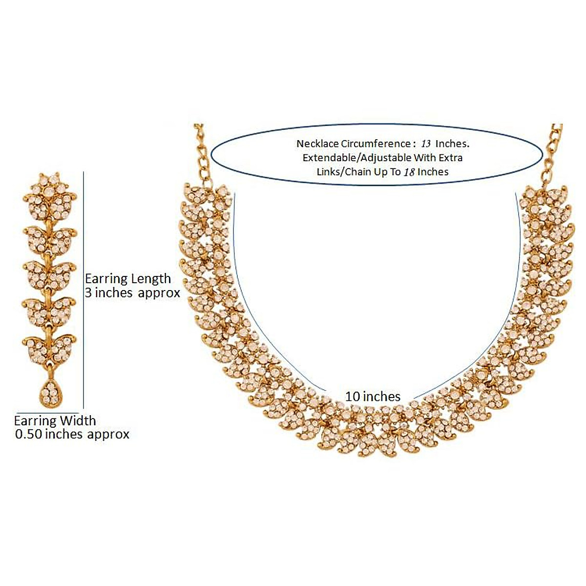 Touchstone Indian jewelry sets for women wedding necklace set gold statement jewellery choker bollywood rhinestone earrings costume formal simple guest evening joyeria in antique gold tone paisley