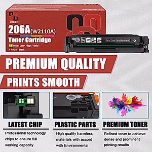Replacement W2110A Toner Cartridges Compatible for HP 206A W2110A Toner Cartridge Work for HP Laserjet Pro M255DW M255NW M282NW M283CDW M283FDW Printers