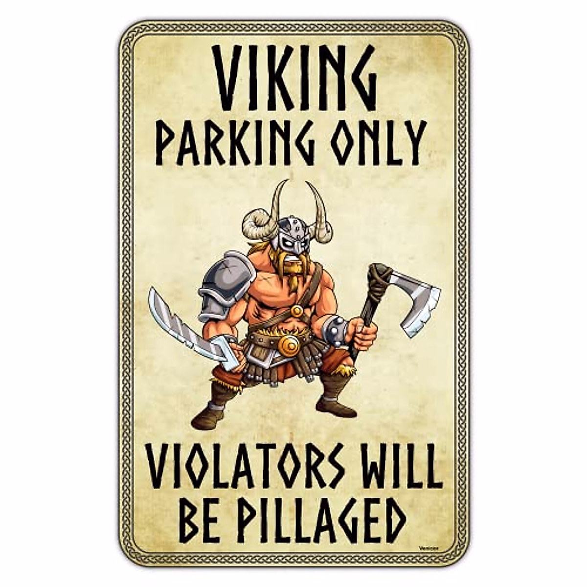 Venicor Viking Sign - 9 x 14 Inches - Aluminum - Viking Gifts for Men - Viking Decor for Home Accessories Stickers Tapestry Wall Poster Stuff
