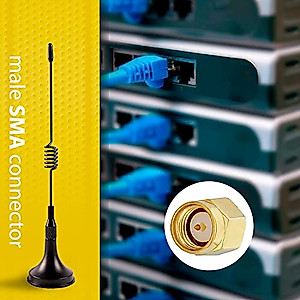 Electrodepot 433 MHz Unity Gain Omni, 6 Inches Antenna with Magnetic Base and Male SMA Connector Antenna Kit – Impedance 50 Ohms Garage Gate Door Opener Antenna