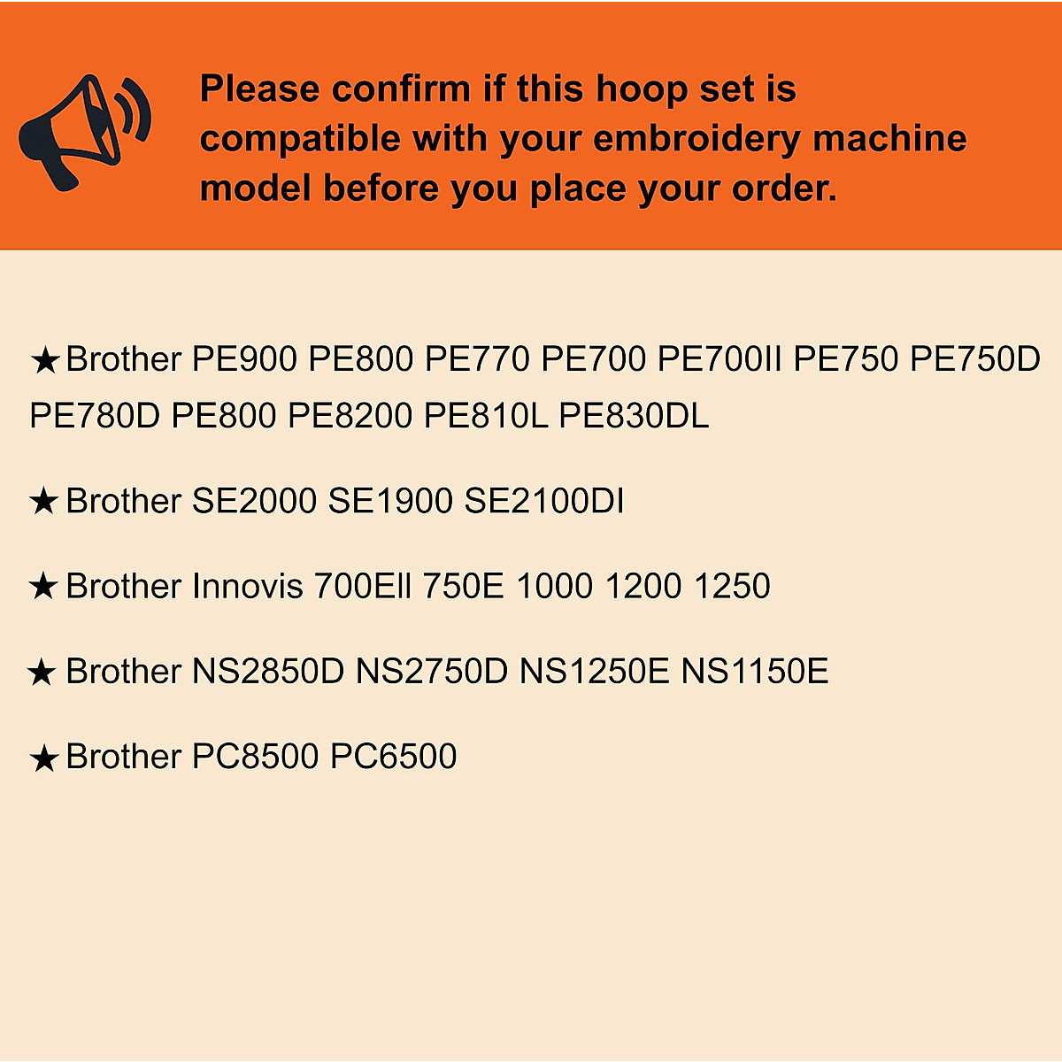 Sew Tech Embroidery Hoops for Brother PE800 SE1900 PE770 780D PE700 PC6500 Brother Innovis 1250 700 Babylock Embroidery Machine Hoop