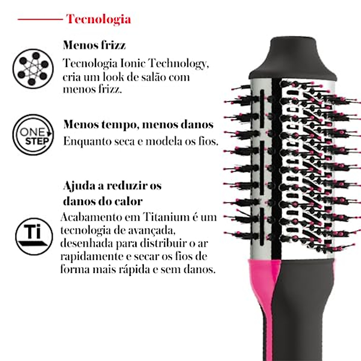 REVLON One-Step Hair Dryer and Volumizer Hot Air Brush, Titanium Max Edition