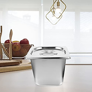 Kichvoe Aluminum Pans Stainless Steel Steam Pan Anti-jam Steam Table Pan Hotel Pans Restaurant Buffet Tray Dinner Food Container with Lid for Event Party Holiday Chafing Dish Buffet Set