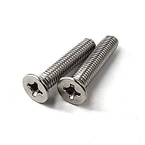 M2.5x8 Phillips Screws 304 Stainless Steel Flat Head Machine Screws Countersunk Screw (Pack of 100)