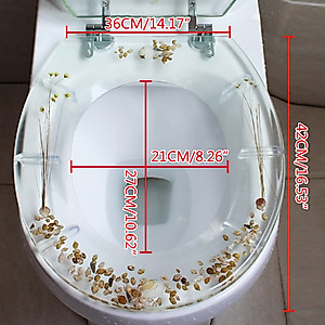 U/V Style Bidet Toilet Seat,Unplugged Intelligent Toilet Lid Spray Fresh Mechanical Nozzle Resin Transparent Design Shell Toilet Seats (CQ-5835)