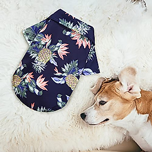 Cute Small Dog Outfits Pet Summer T Shirts Hawaii Style Floral Dog Shirt Hawaiian Printed Pet T Shirts Breathable Clothes Beach Puppy Shirt Sweatshirt for Small Puppy