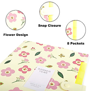Expanding Files Folder 8 Pockets A4 Accordion File Organizer,Index Accordion Binder High Capacity Expanding Document Folder for Business Office Study Yellow