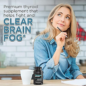 Livingood Daily Thyroid Support - Premium Supplement with Ashwagandha, Selenium, Iodine (from Kelp & Fronds), Zinc, L-Tyrosine, Copper, and Cordyceps - Focus, Metabolism, and Energy - 60 Capsules