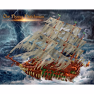 Addshiny The Flying Dutchman Caribbean Pirate Ship Model Building Blocks Kit, MOC Sailboat Model Set Construction Assembly Toy for Kids and Teens (3653 PCS)