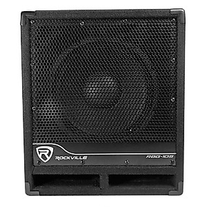 Rockville Bass Gig Active Powered PA Subwoofer DJ/Pro 1200 Watt, 10 inch (RBG10S), Black