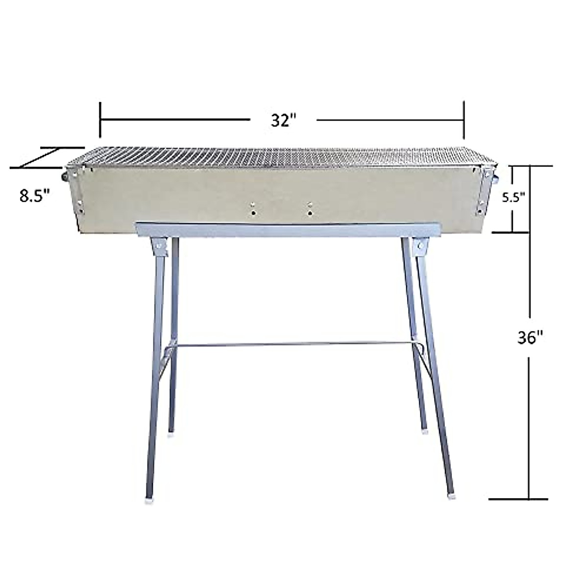 KAYSO HOME 32" Steel Portable Charcoal Kabob Grill - Yakitori Grill, Kebab Grill, Satay Grill, Shashlik Skewer