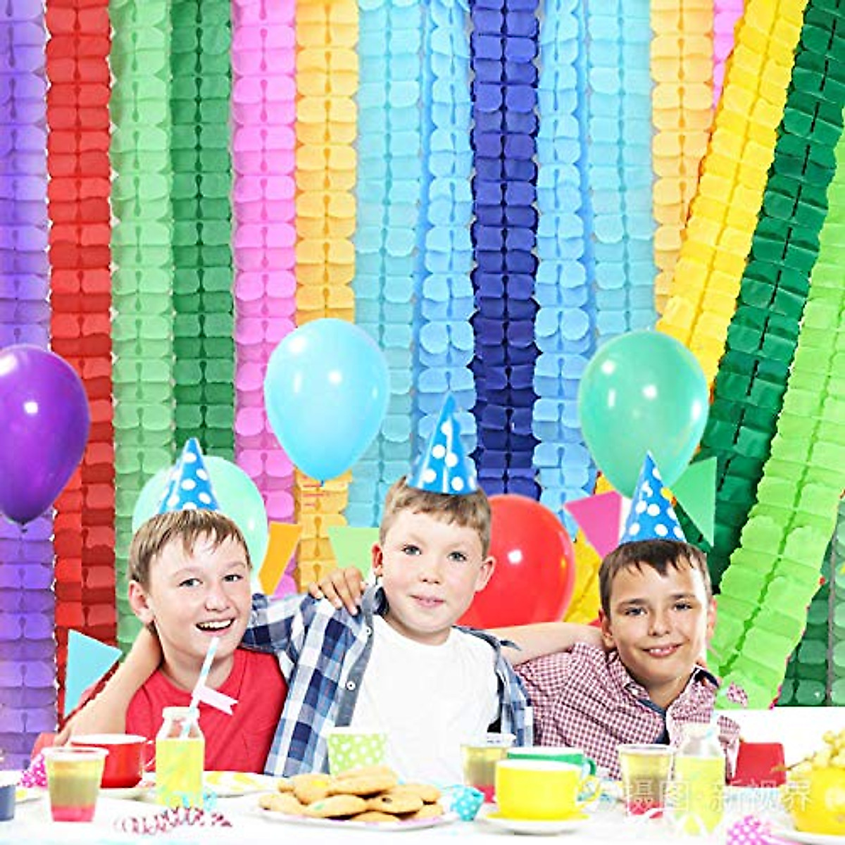 12 Pack Colorful Four Leaf Clover Paper Flowers Garland Decorations Reusable Party Streamers Hanging Garland Tissue Flower Hanging Oranment for Birthday Wedding Baby Shower Party Home Decor