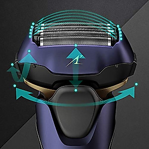 Panasonic ES-LV67-A803 Wet and Dry Shaver, 5 Shaving Heads with Linear Motor, Including Hair Trimmer, Navy Blue