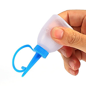 Akozon 6Pcs 30ML Small Squeeze Bottle With Pointed Tip One Ounce Plastic Squeeze Bottle Needle Tip Dropper Bottles Industrial Glue Gel Oil Squeeze Empty Bottle Jet Dispenser with Twist On Cap Lids